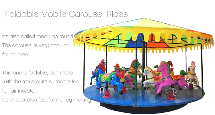 Foldable Mobile Carousel Rides - Fun for Theme Parks
