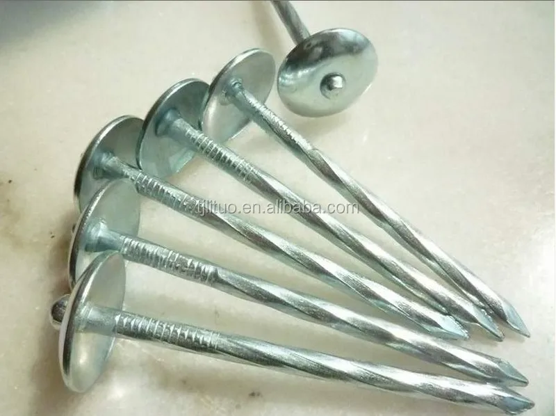 Factory Umbrella Head Roofing Nails with Black Rubber Washer
