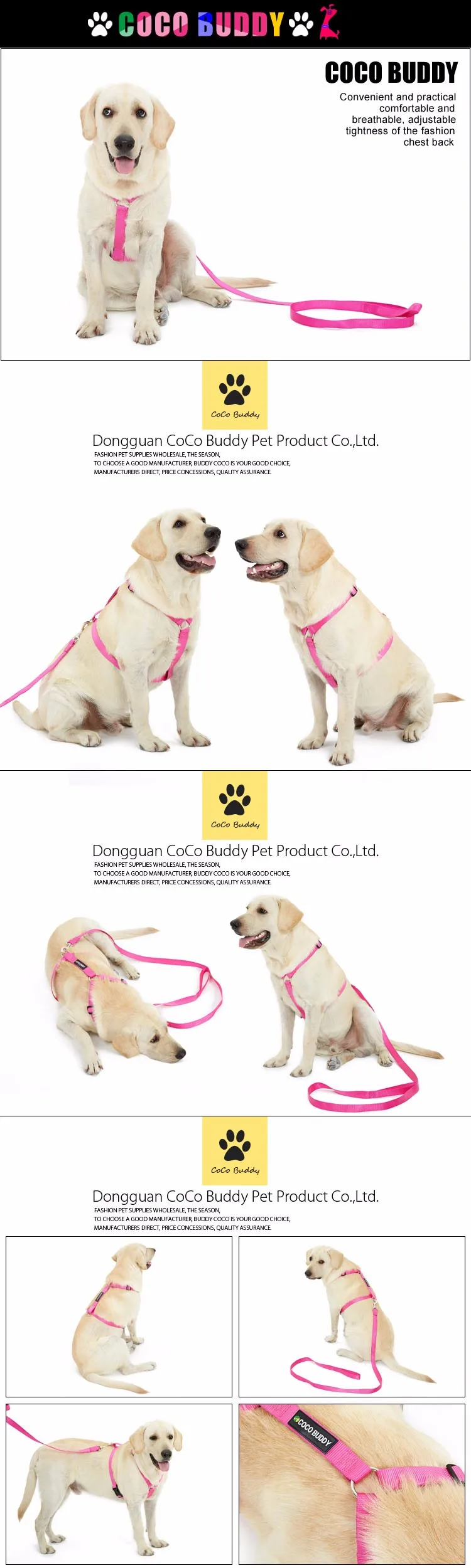 Custom Nylon Dog Harness No Pull Dog Halter Harness Adjustable No ...