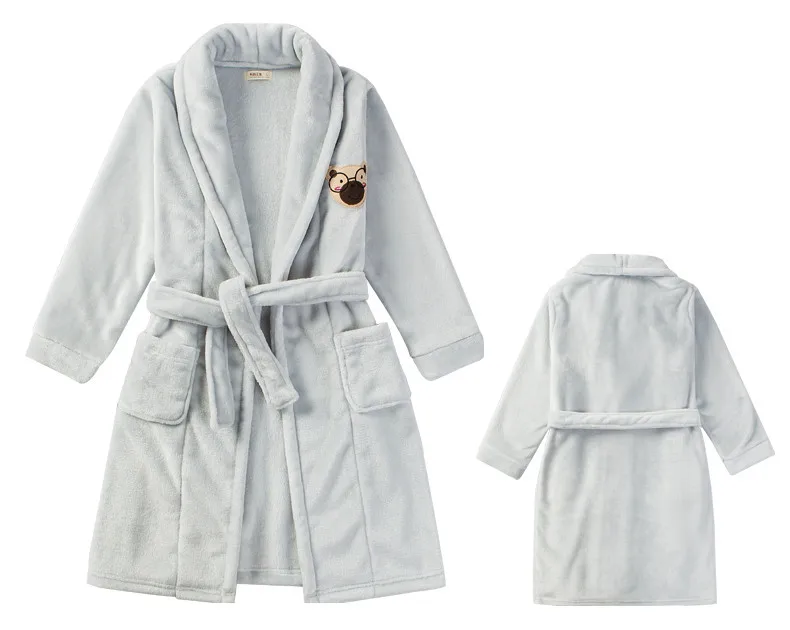 Little Boys And Girls Blue Robe Dressing Gown Hood Cotton Terry Kimono ...