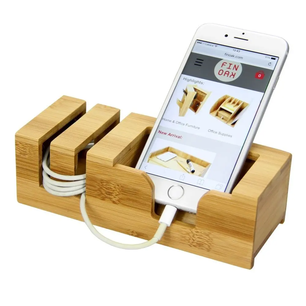 Bamboo Desk Organiser Mobile Phone Stand Desktop Holder - Buy Mobile ...