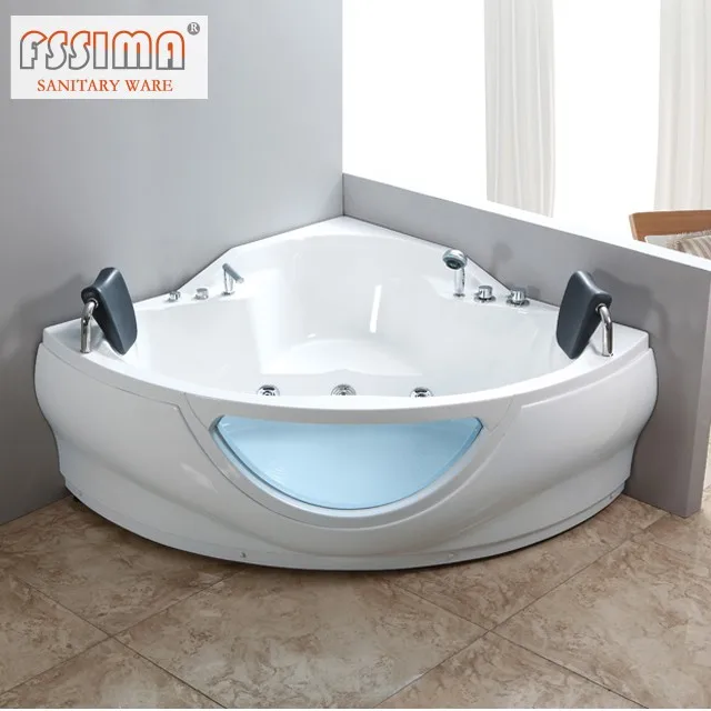 Triangle Corner Acrylic Masasge Whirlpool Bathtub For 2 Person - Buy ...