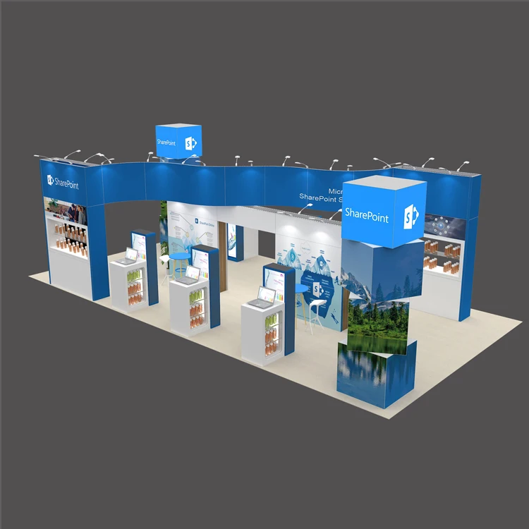 Large 6x12m Exhibition Booth with Customized Display Counters for Trade ...