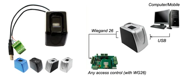 Standard Wiegand 26/34bit Output Fingerprint Reader For Access Control ...