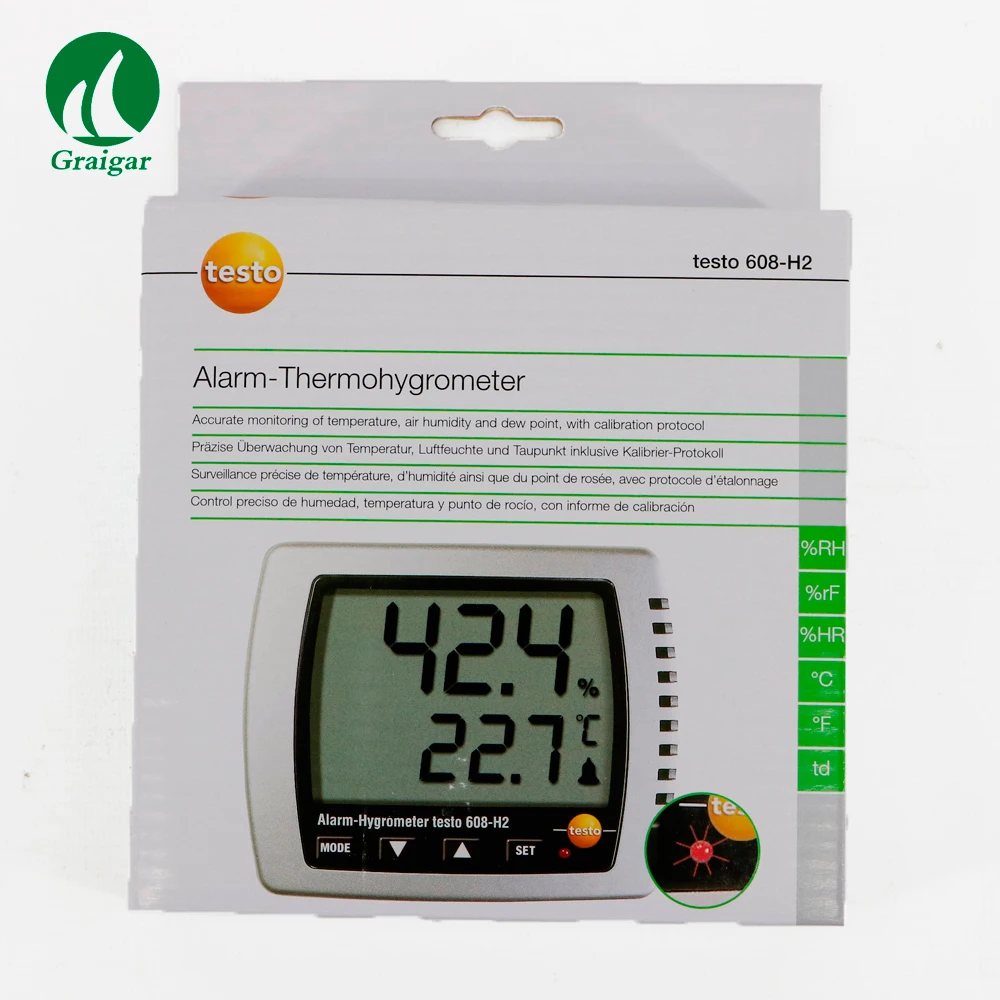 Testo 608-H2 Alarm-Hygrometer - Precision Humidity & Temp Tester