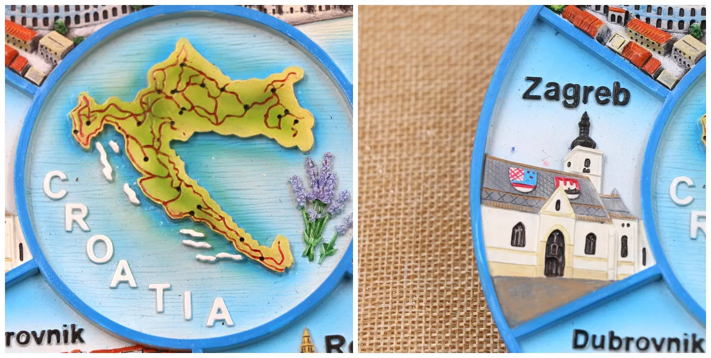 Customize Croatia Souvenir Resin Decorative Plate