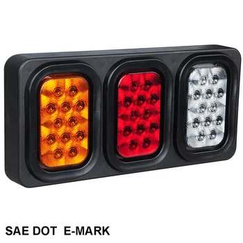 Led Tail Light Box,3 Rectangular Light Assembly 12v Truck Light Led ...