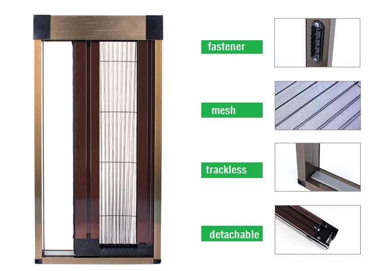 Accordion Retract Polyester Anti Insect Mesh Door Screen - Buy ...