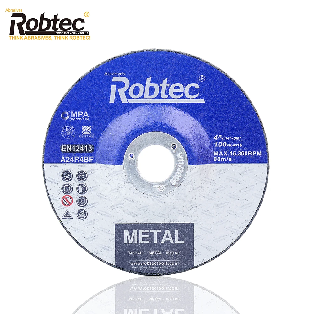 ROBTEC Professional 4 Inch Abrasive Grinding Wheel for Metal
