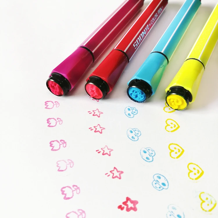 24 Pcs Colorful Non Toxic Washable Double Side Stamp Water Color Marker ...