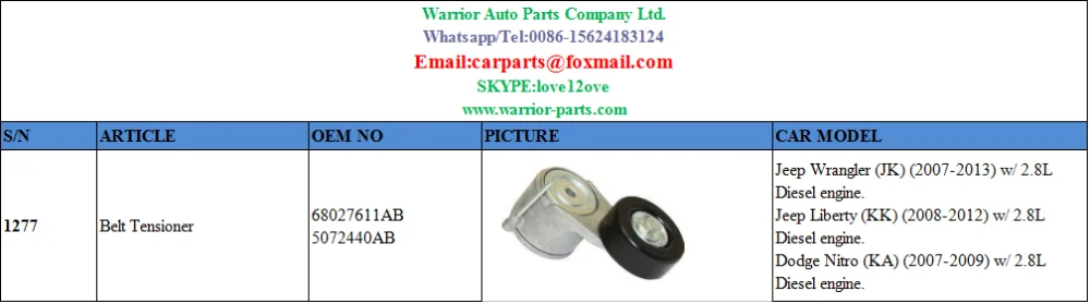 68027611AB 68027611AA Riem Spanner Voor Jeep Liberty Kk Dodge Nitro 2 ...