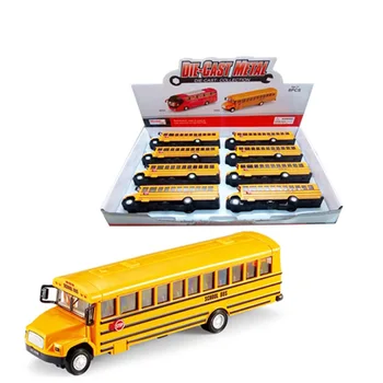 Pull Back Alloy Yellow School Bus Diecast Metal Bus Toys For Kids With ...