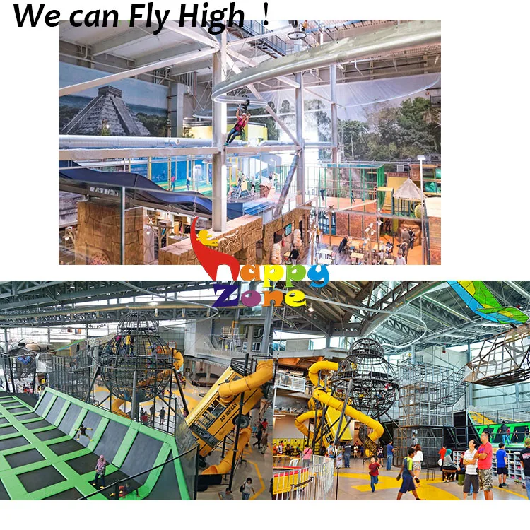 Customized Indoor Zip Line Trampoline Adventure Park