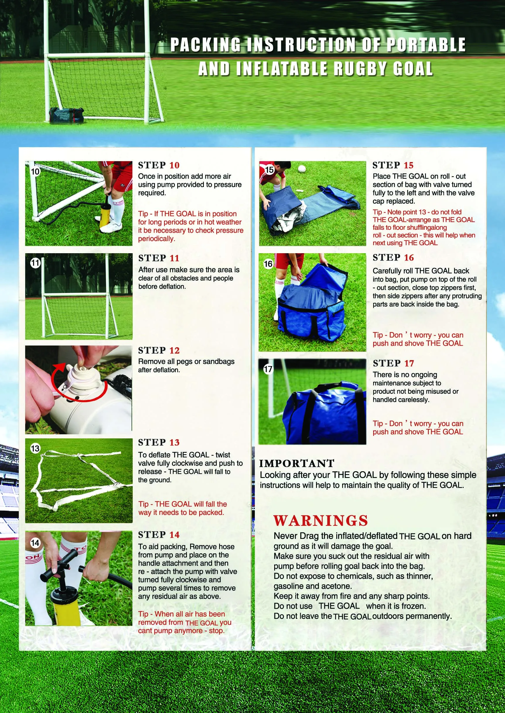 Inflatable Portable 10' X 6' Rugby Goal Posts Football Goal Posts - Buy ...