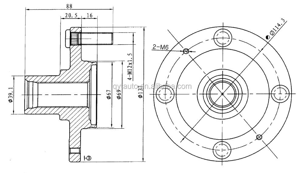51750-2d003 51720-2d100 Front Axle Wheel Hub Assembly/spindle For 01-10 ...