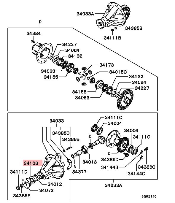 Differential Drive Pinion Oil Seal For Mitsubishi L200 Pajero/montero ...