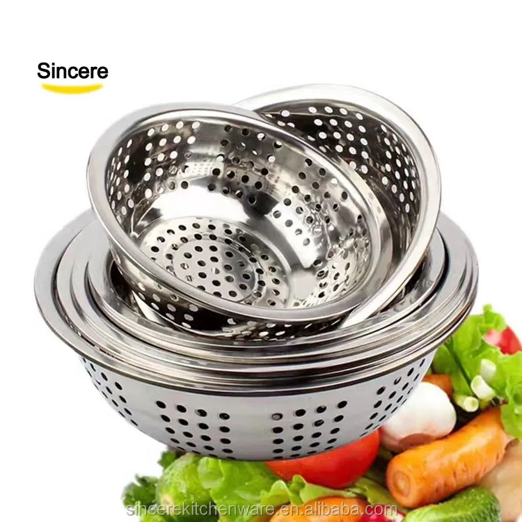 Dia 28cm 30cm 32cm 34cm 36cm Stainless Steel Conical Colander Bowl Big ...