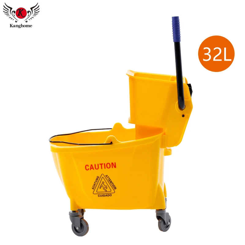 Reliable 32l Plastic Single Bucket Side Press Mop Bucket With Wringer ...