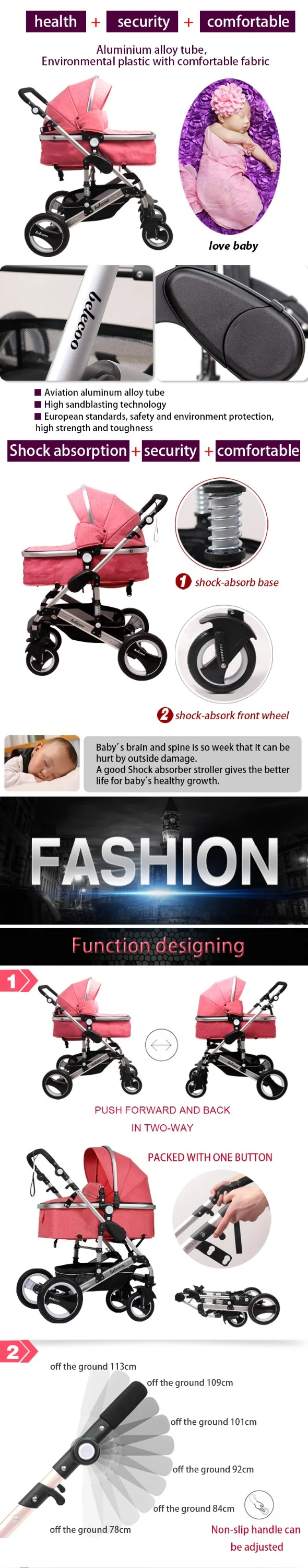 AGAPE Baby Stroller - Versatile and Luxurious Travel System