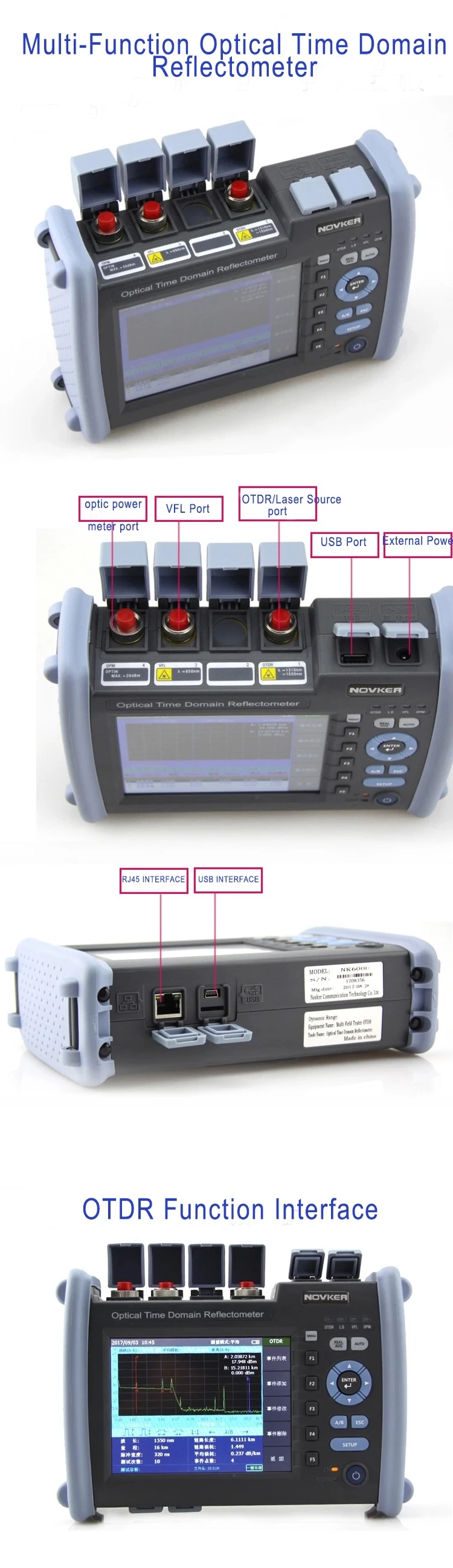 Multi-functional OTDR NK6000 - Cheap Price Fiber Optic Tester