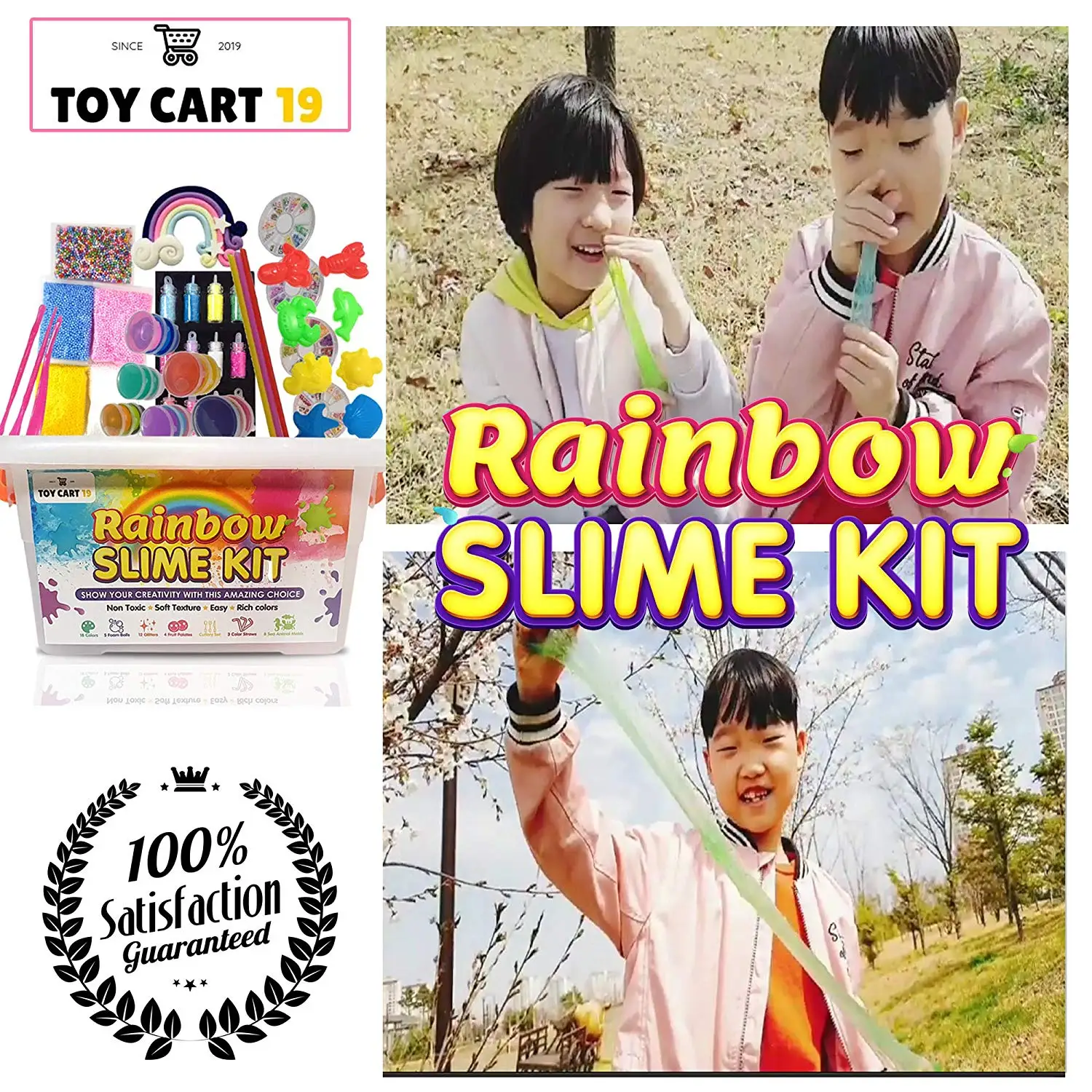 Diy Slime Kit Rainbow Kit Putty Slime Ultimate Glow In The Dark Glitter ...