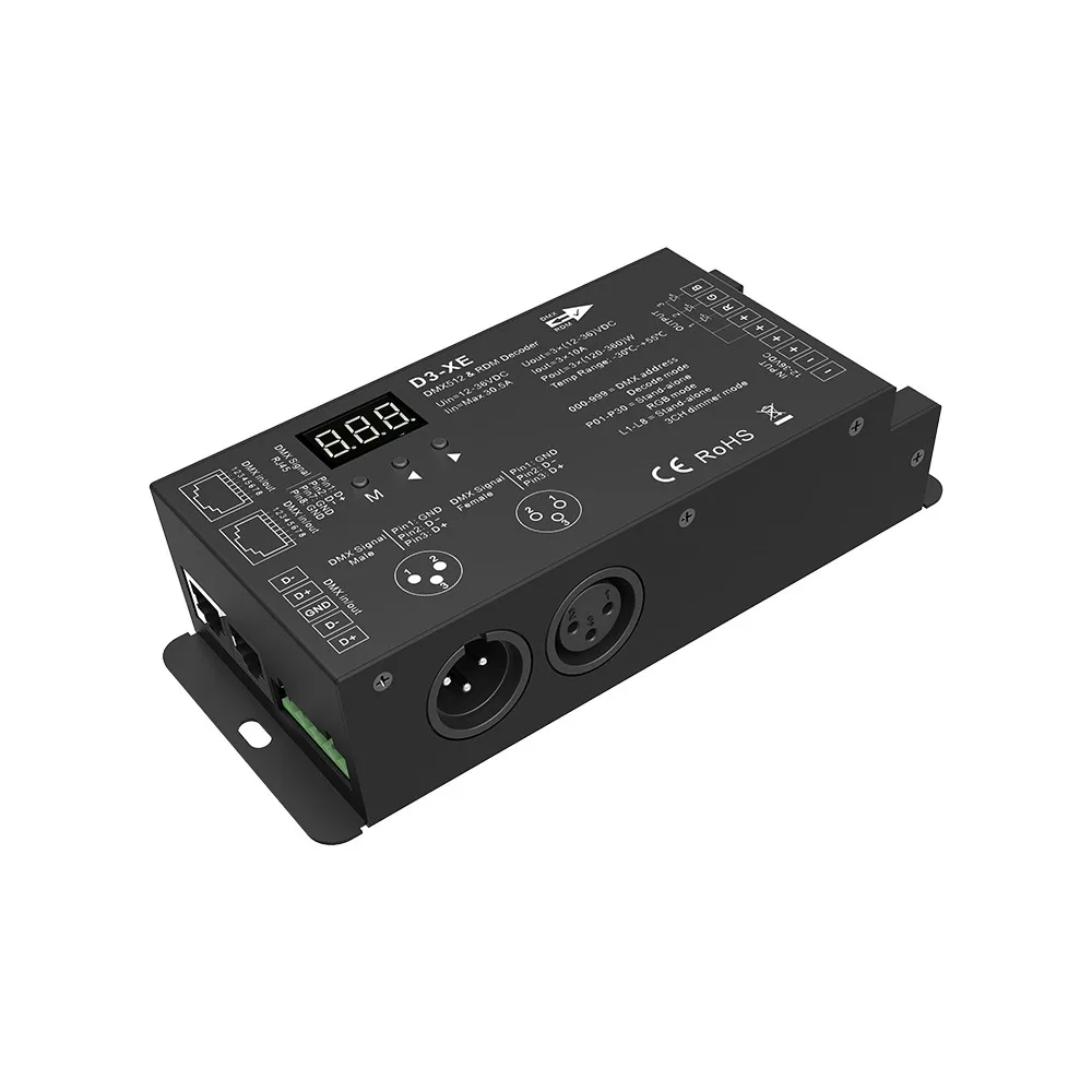 Skydance-controlador De 3 Canales Rgb Dmx D3-xe,Atenuador Rdm Dmx Xlr3 Rj45 Dmx512,Decodificador ...