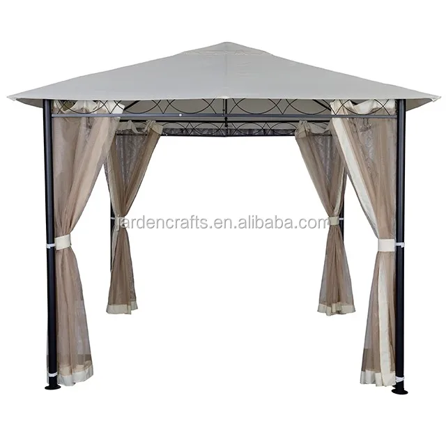 3x3m Outdoor Steel Garden Gazebo With Mesh Curtain Panels - Buy All ...