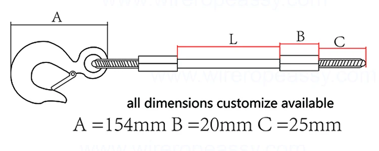 Sherlock Hook- Loop End Fitting Wire Rope Slings