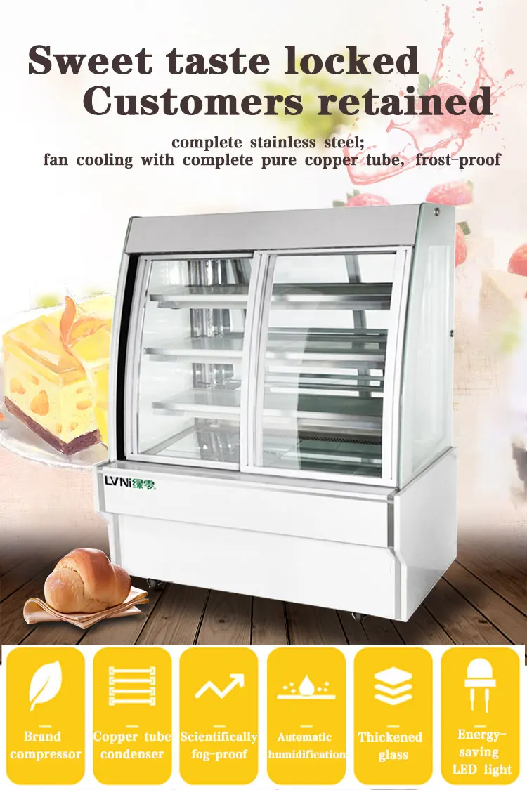 Lvni Stylish Openable Front Rear Glass Door Display Pastry Cake Bakery ...