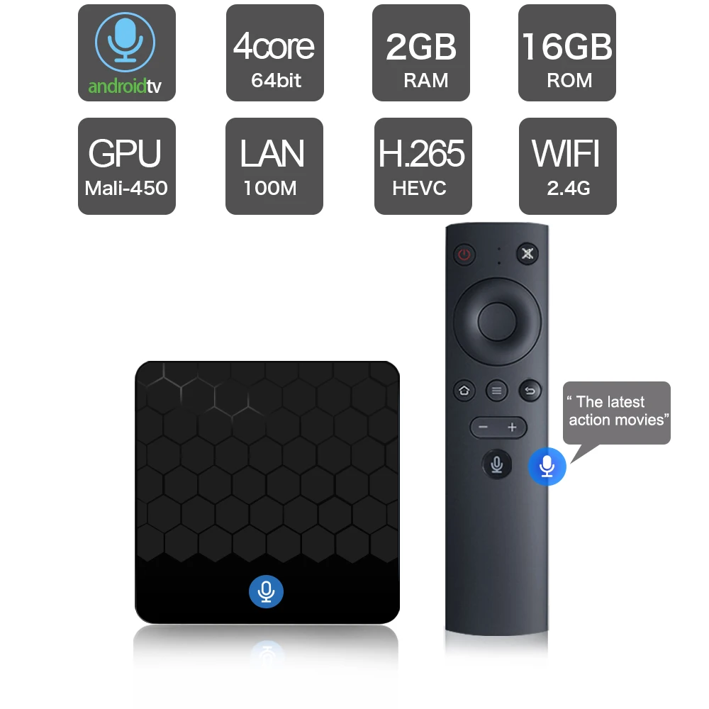 Ott Tv Box With Voice X88 Mini Rk3328 2gb 16gb Set Top Box Usb3.1 Media ...