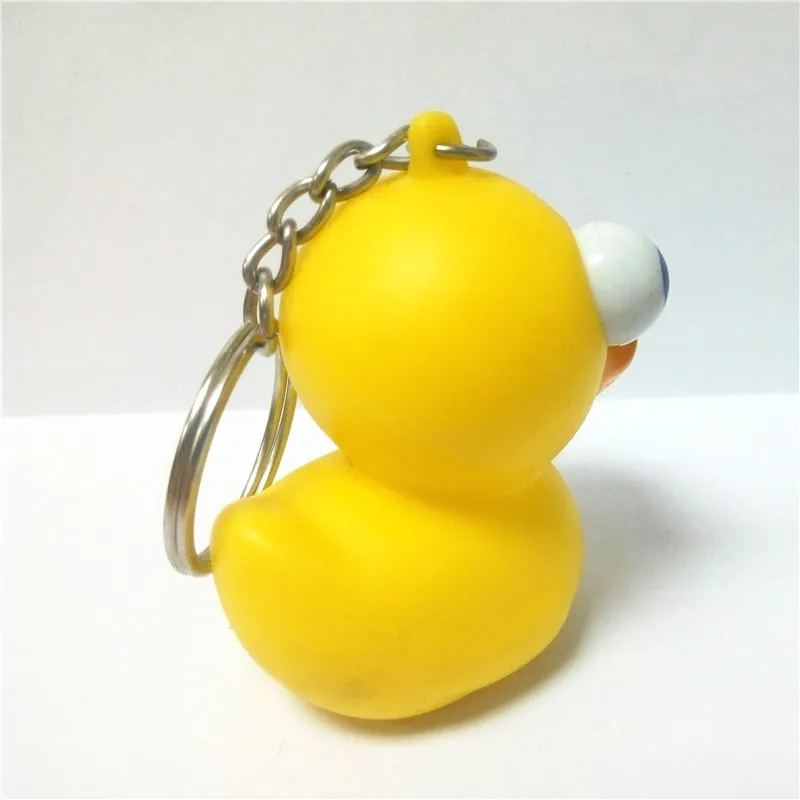 Cute 3D Popeyed Duck Rubber Keychains - Promotional Toys