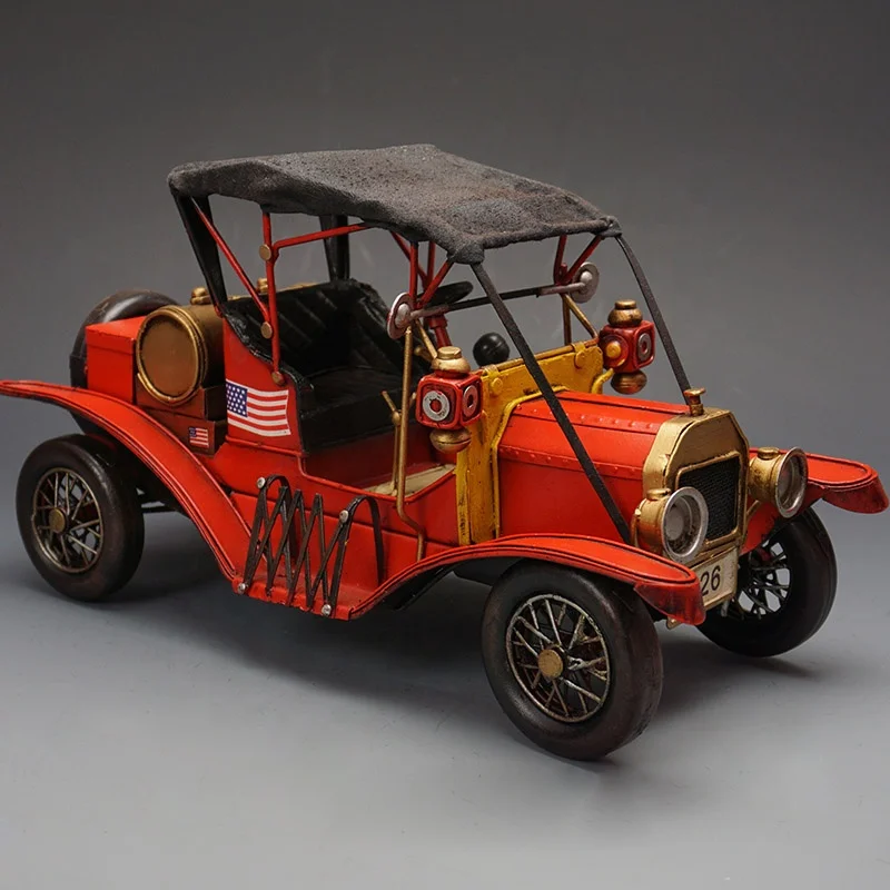 1911 American Loft Style Antique Iron Retro Car Model Scale 1:12 Red