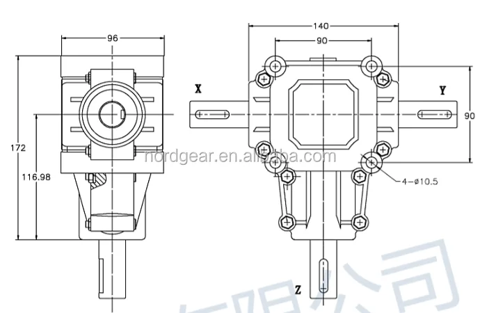 Bevel Transmission Pto Gearbox Reverser For Agricultural Tractor - Buy ...