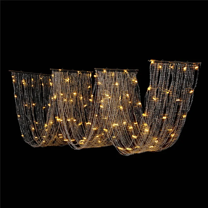 Wave Celling Beaded LED Curtain for Party Wedding Decoration