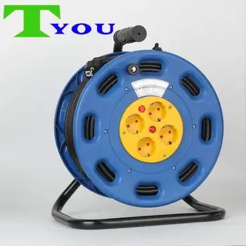 50m Extension Power Cord Reel Super Large 4 Multi Sockets Wheel ...