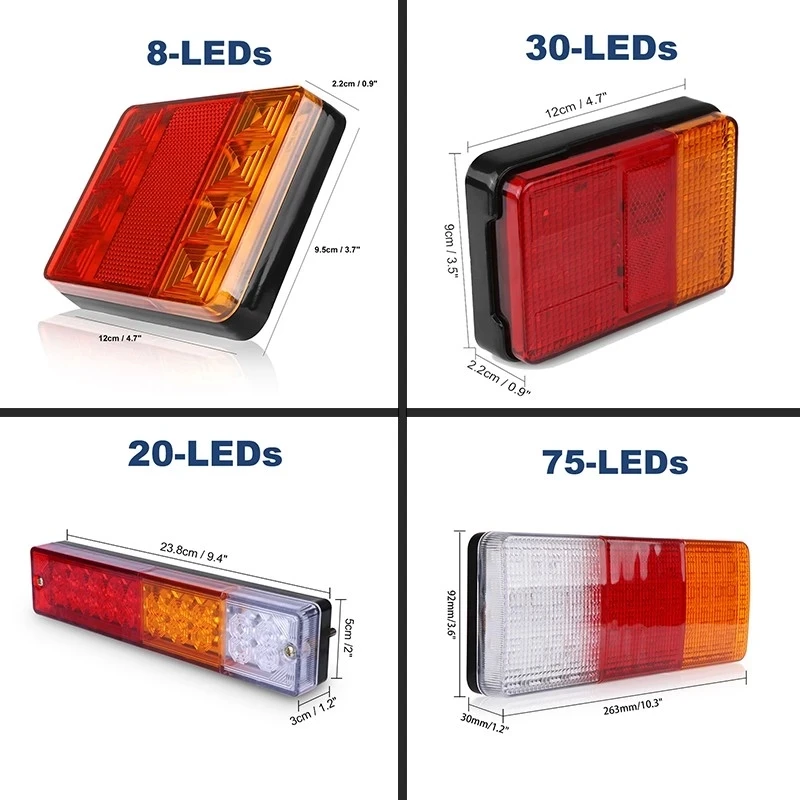 Car with Rectangle Tail Lights - 64 LED Stop & Turn Signals