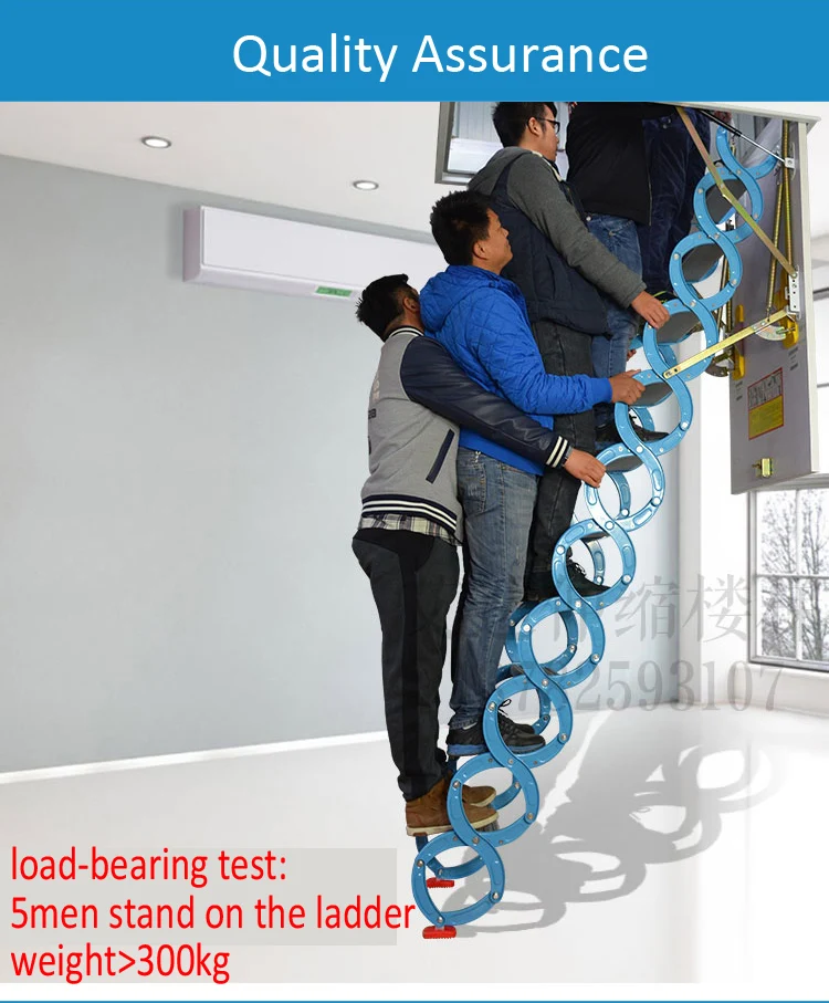 Carbon Steel Adjustable Access Ladders to Attic - Max Load 300KGS