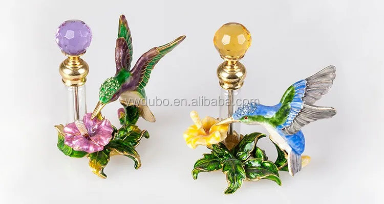 Botella de Perfume de Metal con colibrí, 4ml, barra de cobre inoxidable ...