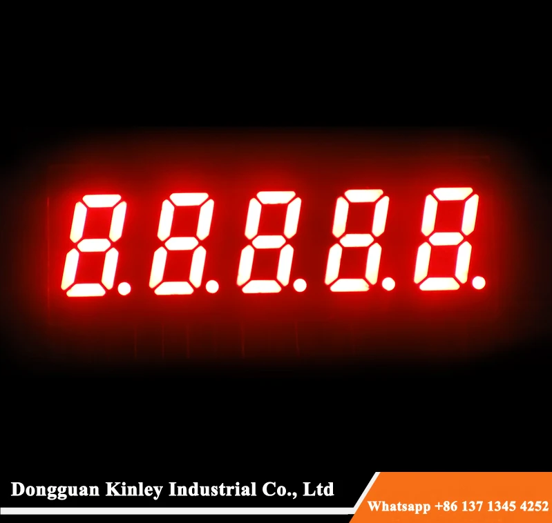 0.36" 5 Digit 7 Segment LED Display - Common Cathode Blue