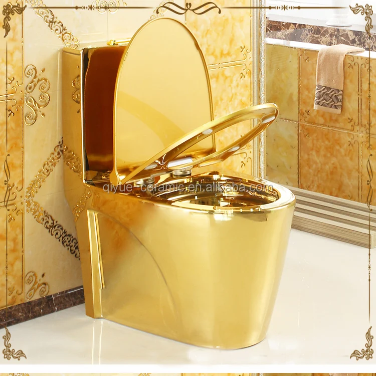 Wholesale Golden Plating Sanitary Wares Wc One Piece Ceramic Gold Color ...