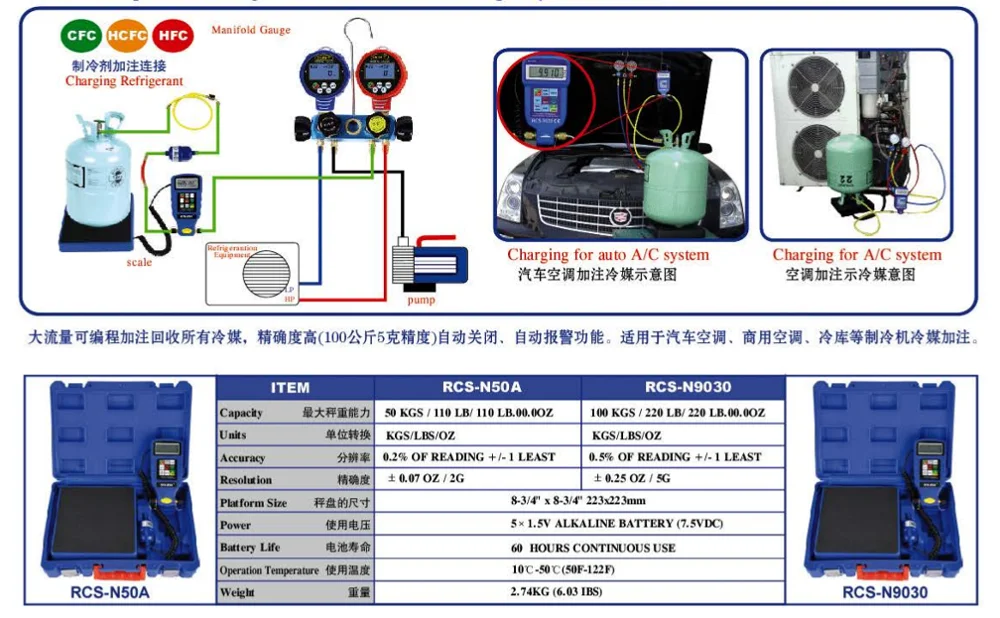DSZH RCS-N9030 - Precision Electronic Refrigerant Scale