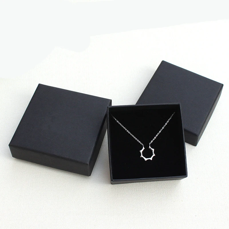 Small Luxury Black Paper Jewelry Box - Custom & Handmade