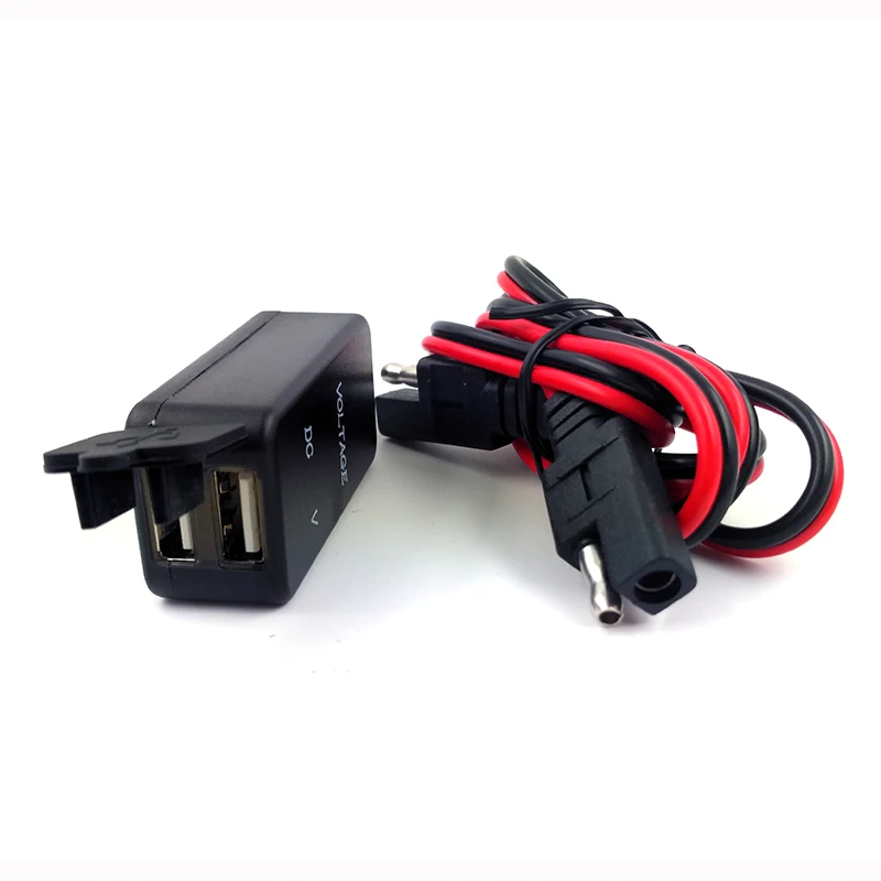 12v Sae Connector To Usb Adapter Power Plug Blue Led Digital Voltage ...