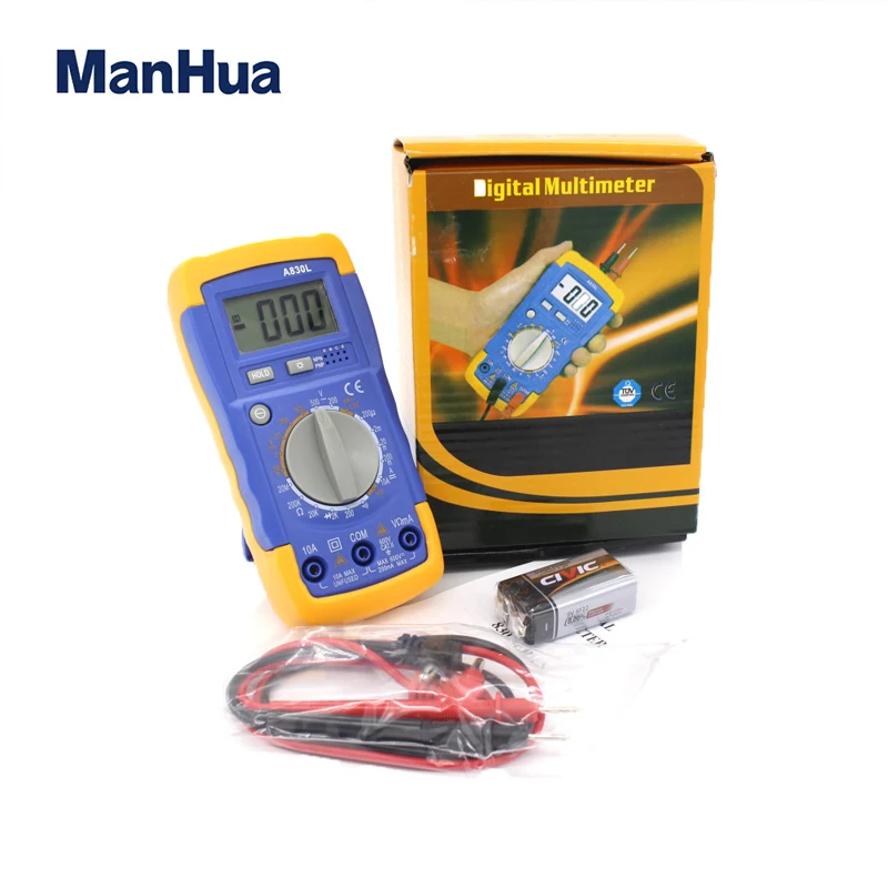Manhua A830l Digital Multimeter Voltmeter Ammeter Ohm Volt Tester Ac/dc ...