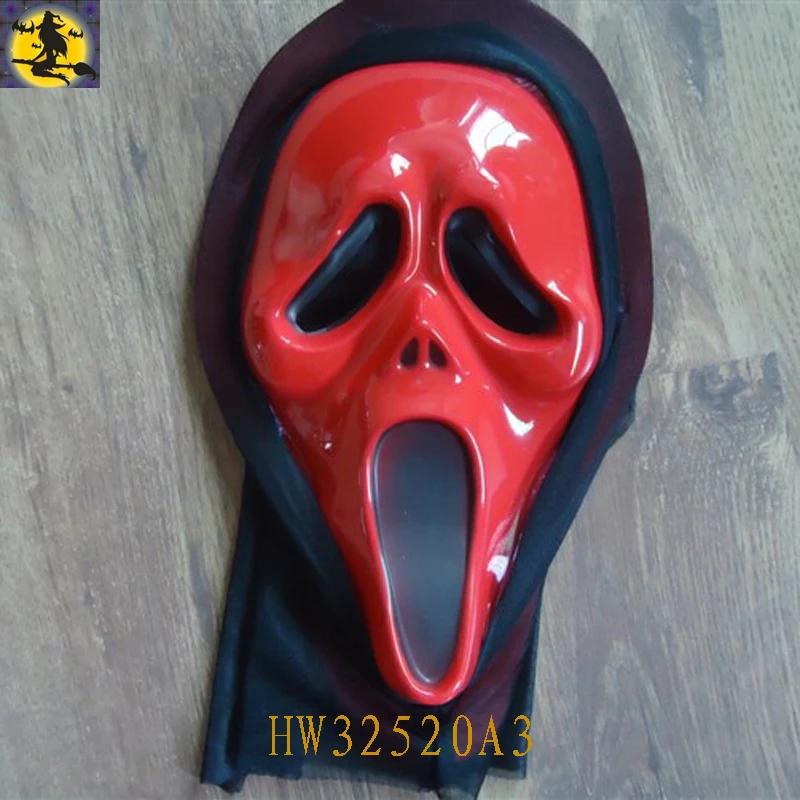 Hot Sale Custom Masks For Halloween,Red Pvc Scream Mask - Buy Scream ...