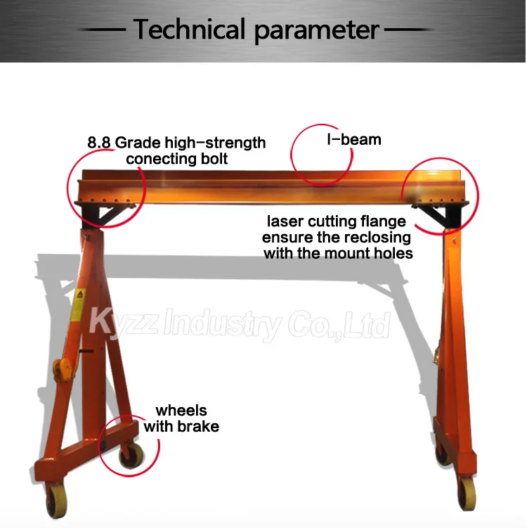 Pt2-1 0.5 Ton 1 Ton 2 Ton 3 Ton 5 Ton 10 Ton A Frame Gantry Crane In ...