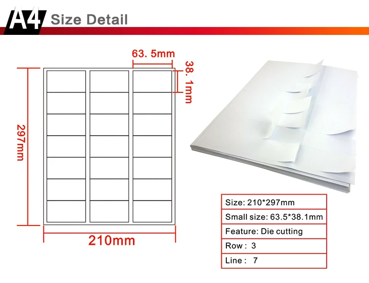 A4 Label Size White MATTE Self Adhesive Sticker Paper
