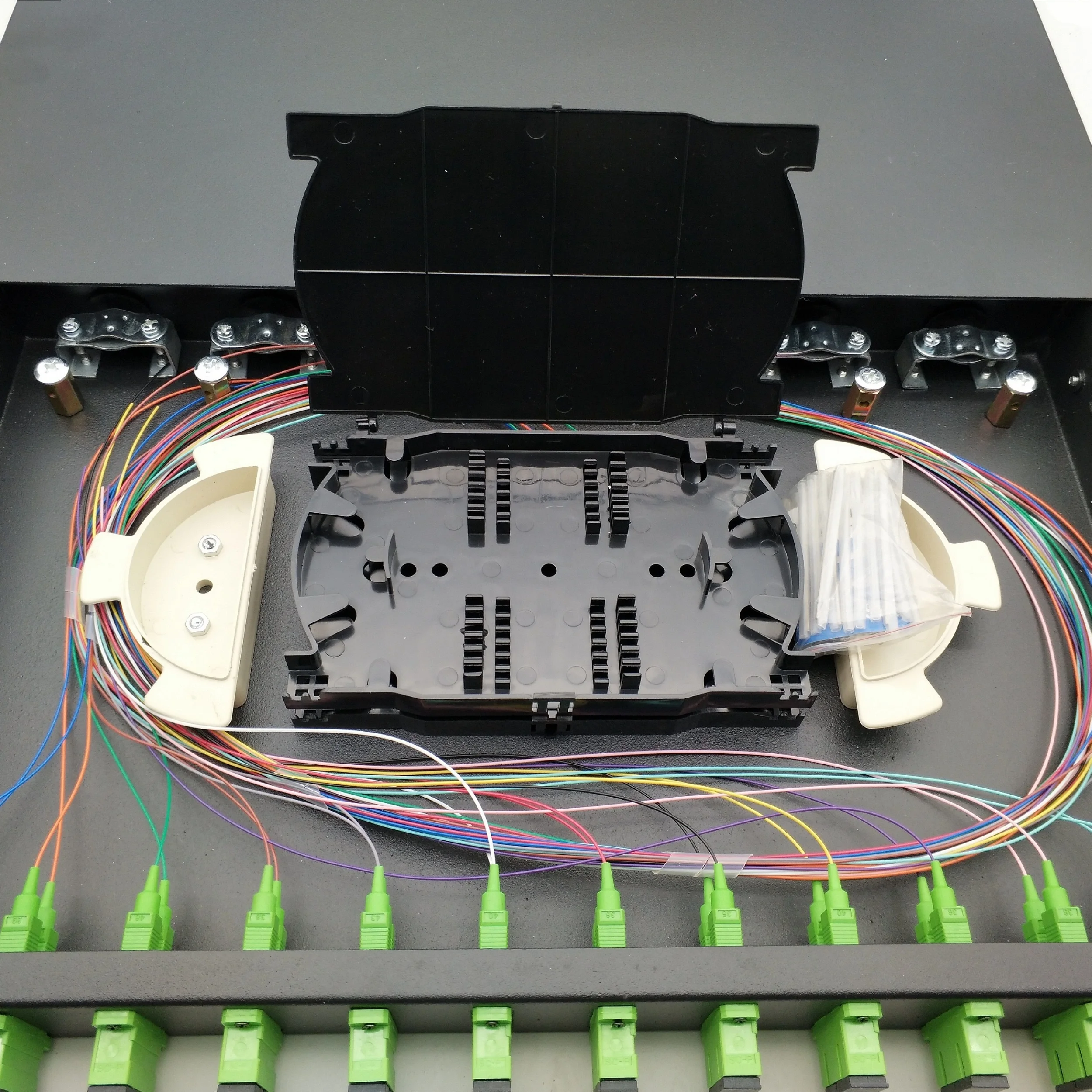 24 Port 1u 19 Inch Fiber Patch Panel Sc Lc Fc St 24 Port Fiber Optic ...