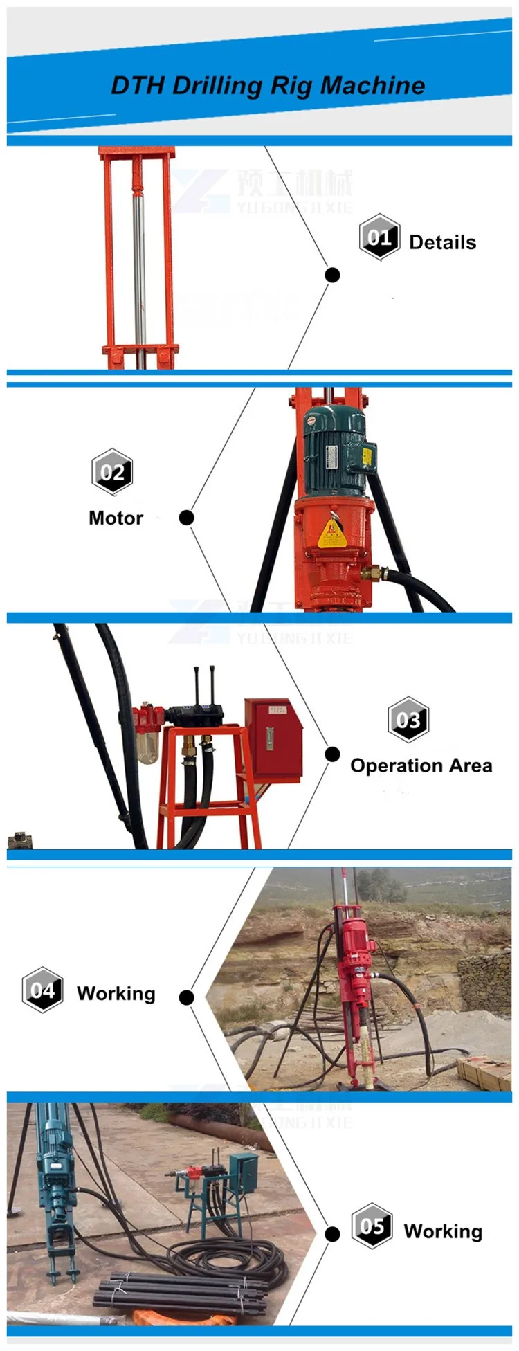 Sand Borehole Manual Rock Drill Dth Hammer Drilling Machine - Buy ...