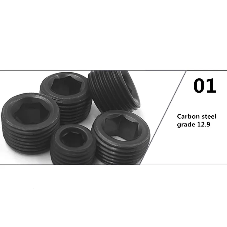M10*1 Fine Thread Hollow Lock Set Screw - Steel, Black Oxide, OEM